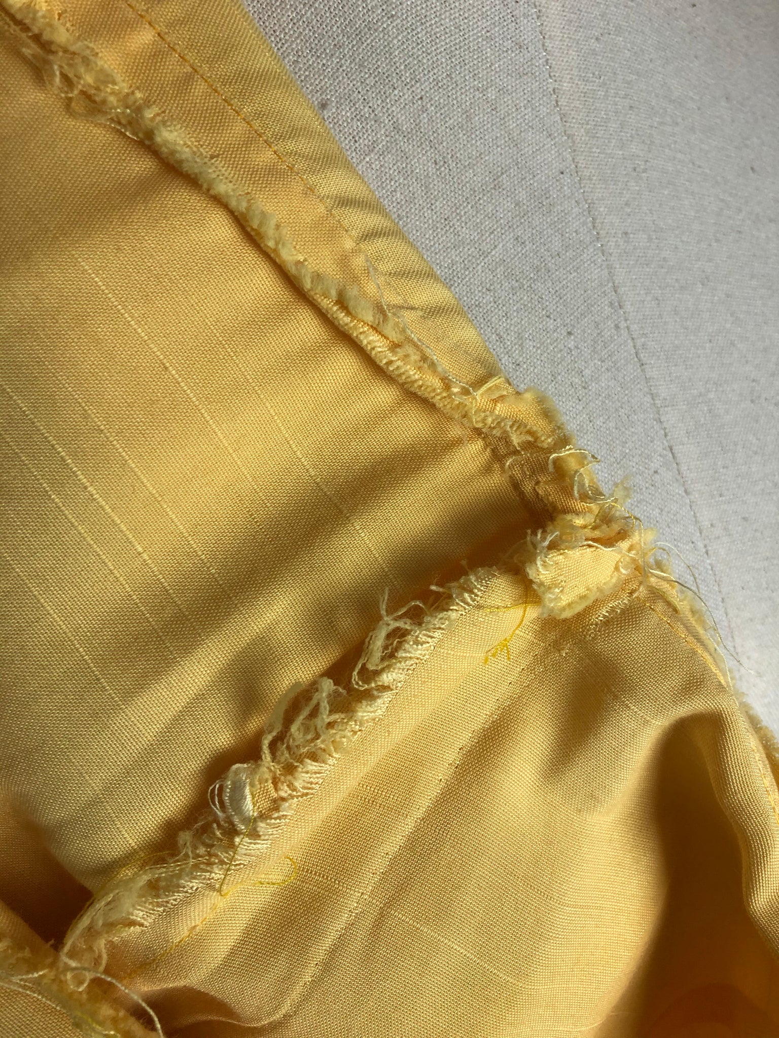 Original Vintage 1940s 40s Lemon Yellow Cotton Silk Fleck Summer Mock ...