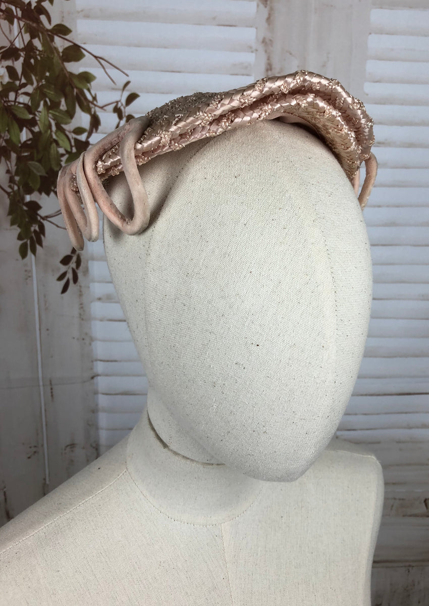 Pale Pink 1950s 50s Straw Half Hat – Black Sheep Antiques