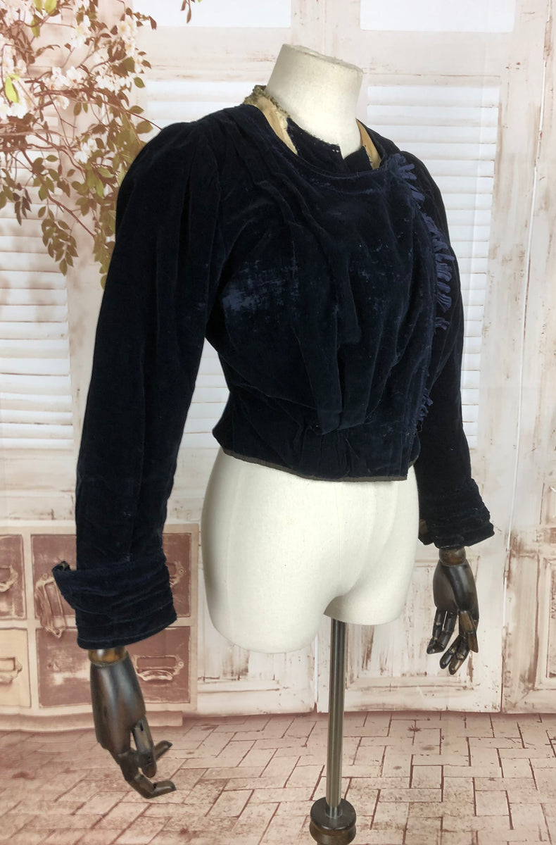 Beautiful Original Edwardian 1910s Titanic Era Blue Velvet Bodice With ...
