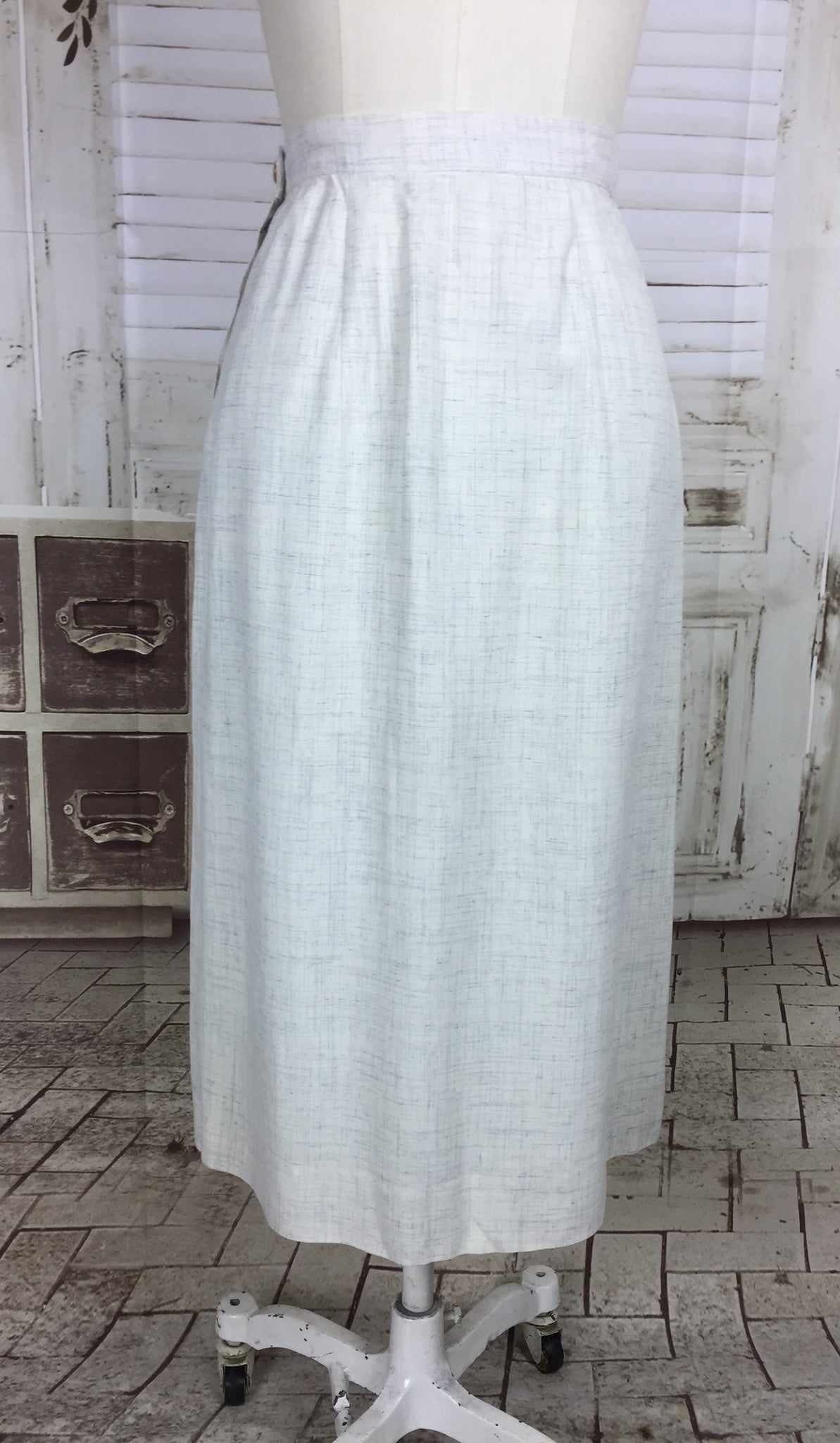 Original 1940s White Gabardine With Blue Criss Cross Pattern Vintage S ...